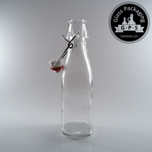 Bormioli Rocco 250 Ml Square Clear Swing Top Bottles